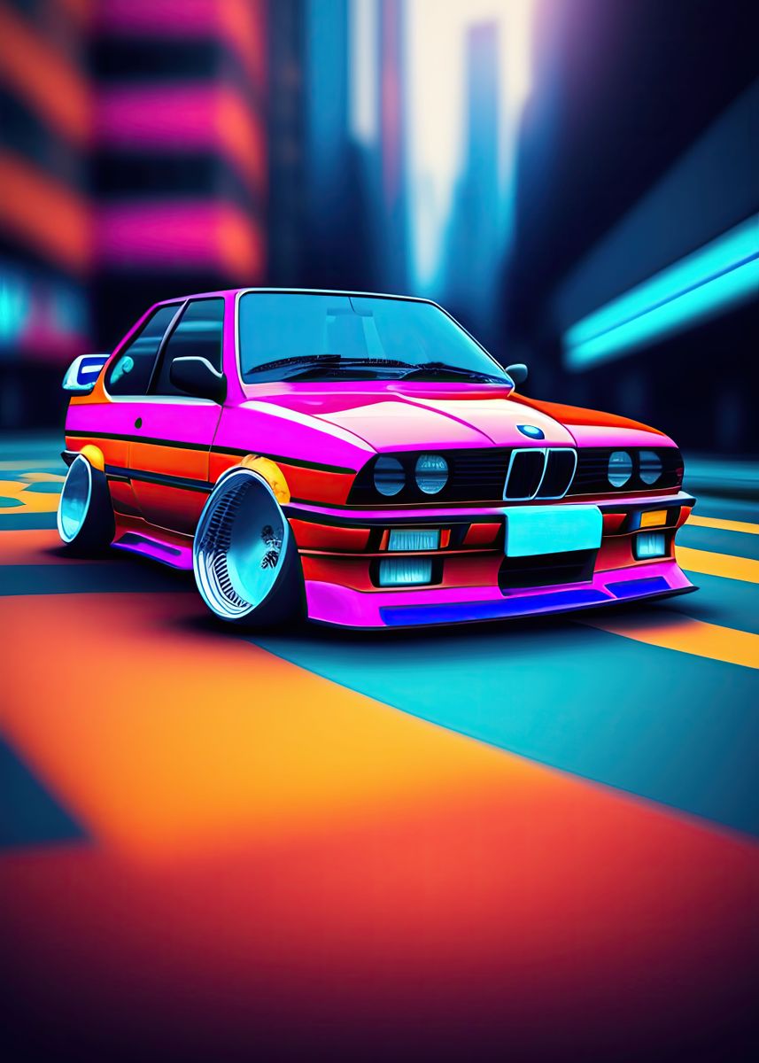 'Muscle Car Retro Racing' Poster, picture, metal print, paint by riot ...