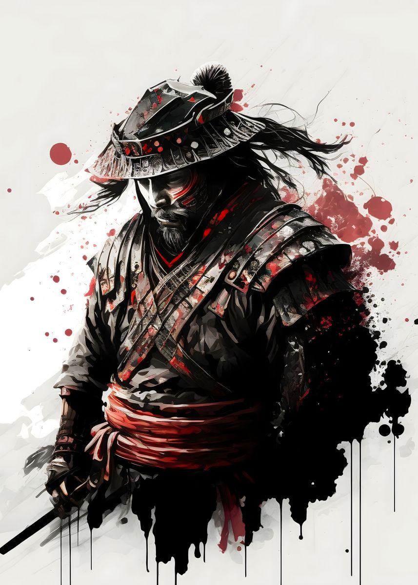 'A Samurai Illustration' Poster, picture, metal print, paint by ...