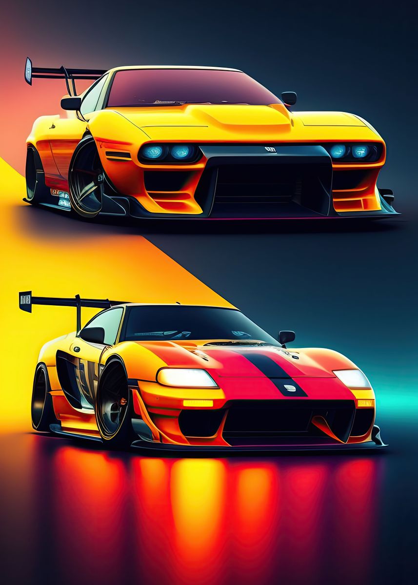 'Muscle Car Retro Racing' Poster, picture, metal print, paint by riot ...