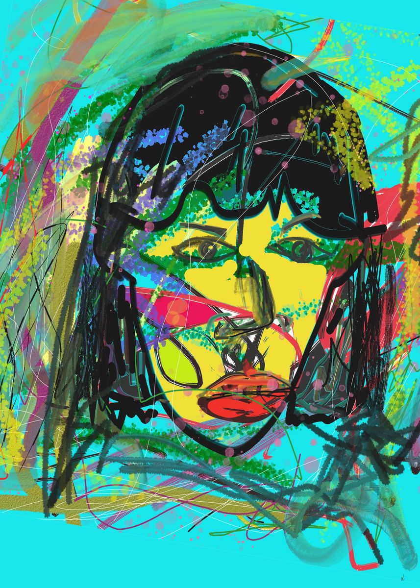 'lady painting' Poster, picture, metal print, paint by muh arie | Displate