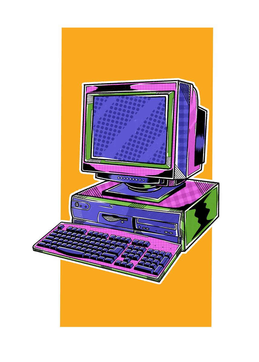 'Old computer' Poster, picture, metal print, paint by Mohammad Toha ...