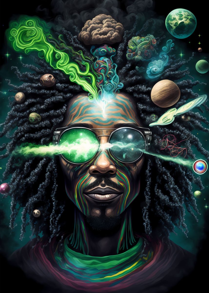 'Cosmic Rastafarian' Poster, picture, metal print, paint by BnWDesigner ...