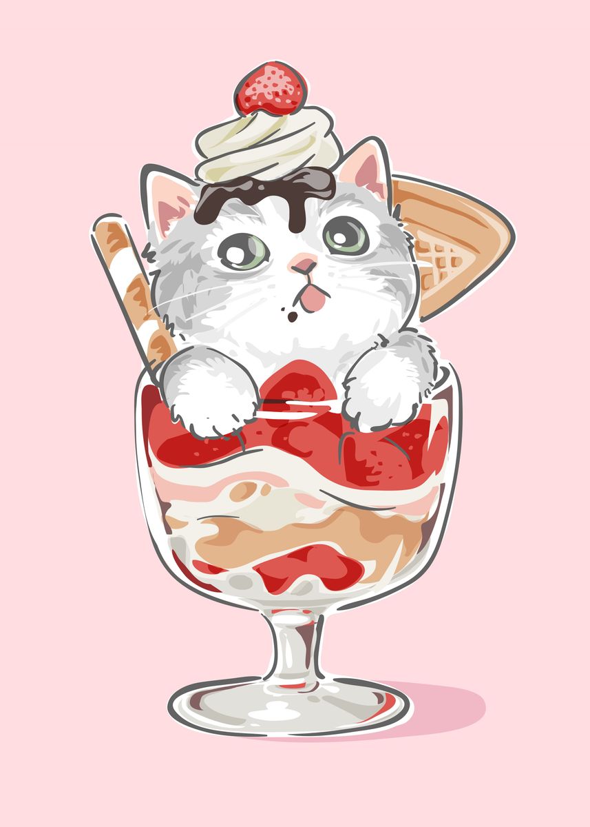 'Cartoon cat' Poster by SheldonBennett Studio | Displate