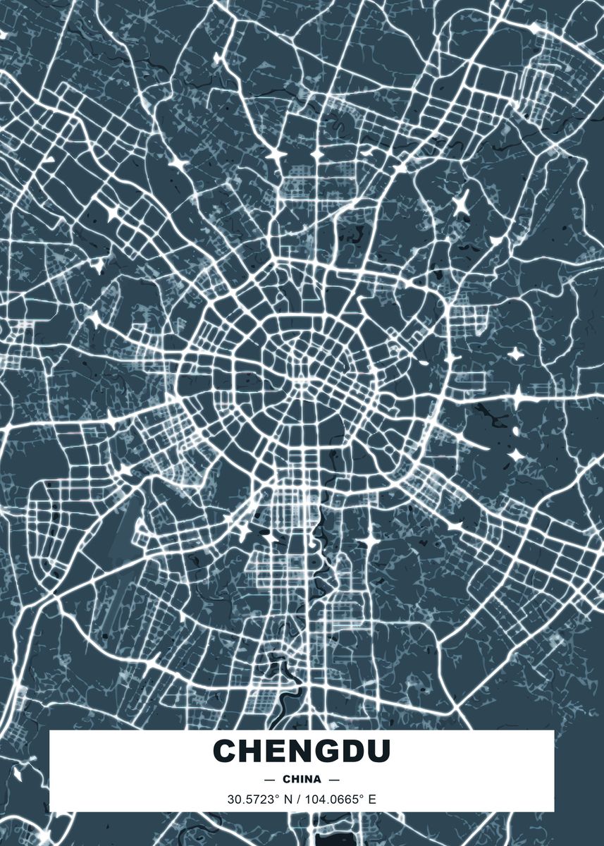 'Chengdu' Poster, picture, metal print, paint by Bo Kev | Displate