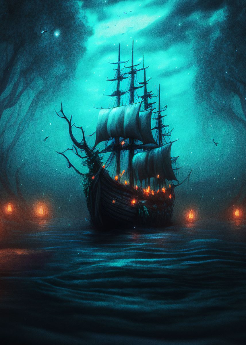 'Boat Mystic' Poster, picture, metal print, paint by Coffee Design ...