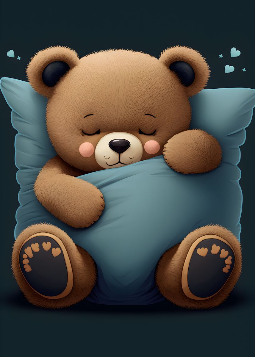 'Sleeping Teddybear' Poster, picture, metal print, paint by Marcelo ...
