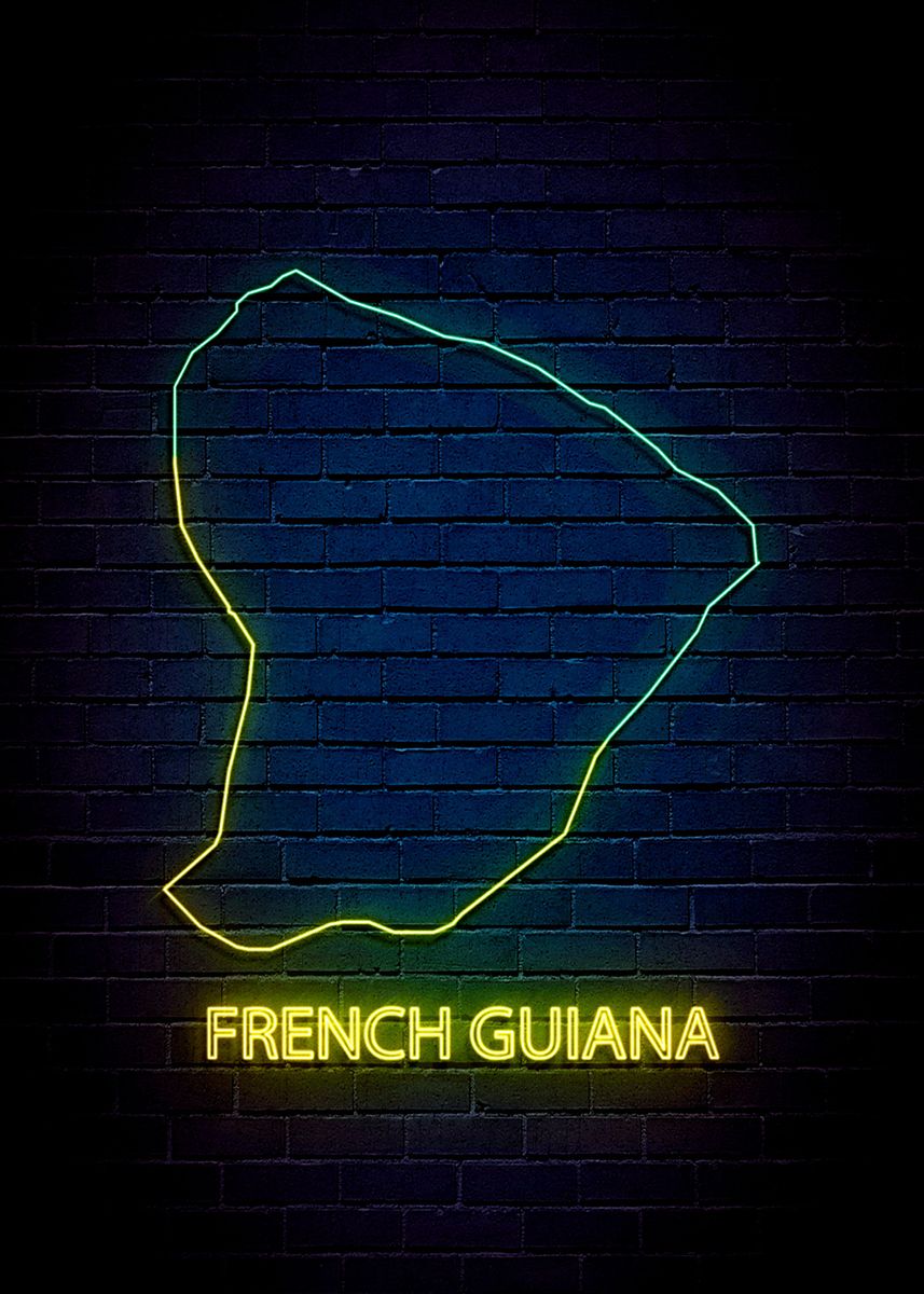 'FRENCH GUIANA' Poster, picture, metal print, paint by ke ke | Displate