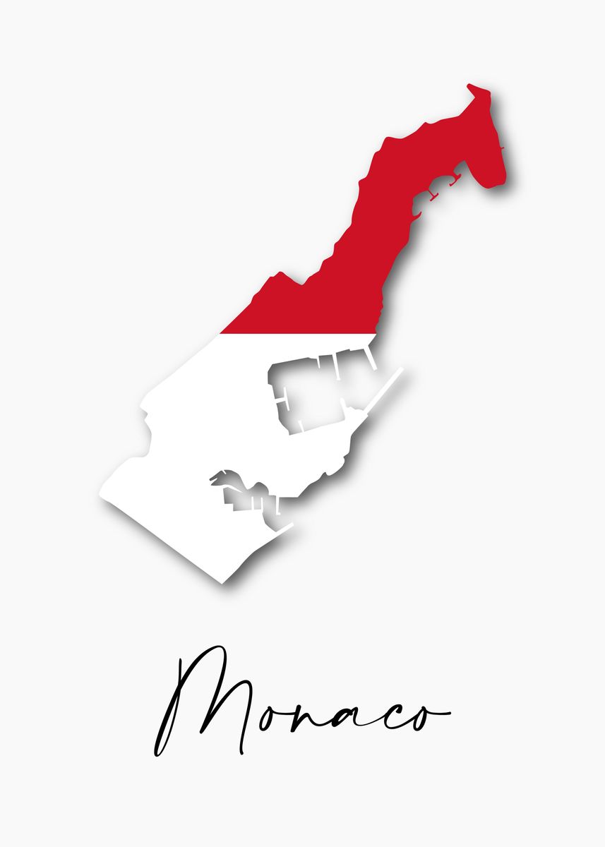 'Monaco Country Map Flag' Poster by dkDesign | Displate