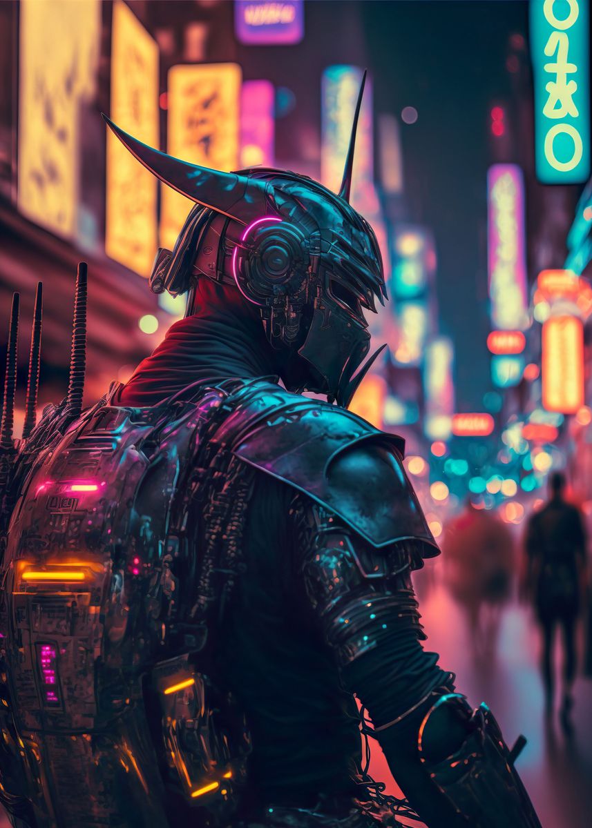'Cyberpunk Samurai 5' Poster, picture, metal print, paint by Luke Dwyer ...