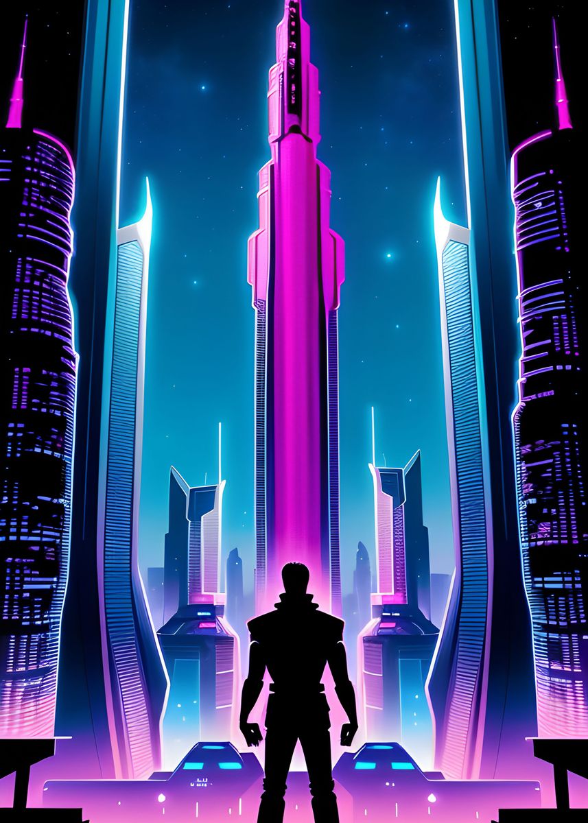 'Retro Cyberpunk City' Poster, picture, metal print, paint by SABSLABS ...
