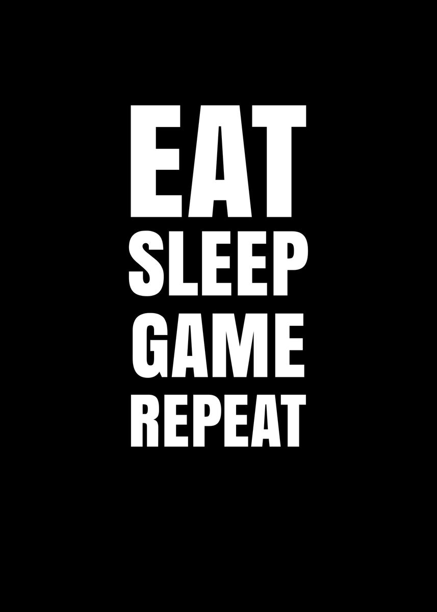'Gaming Quote' Poster, picture, metal print, paint by pus meong | Displate