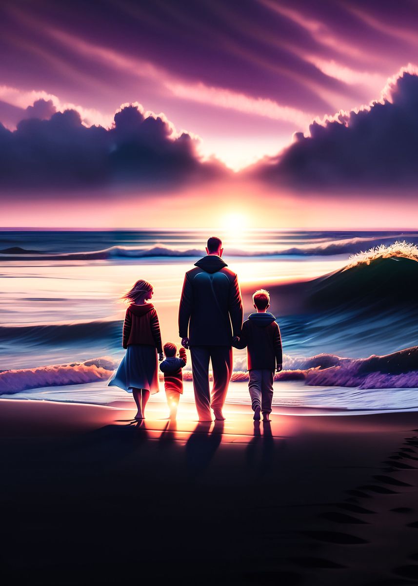 'Loving family' Poster, picture, metal print, paint by Erik Ourdi ...