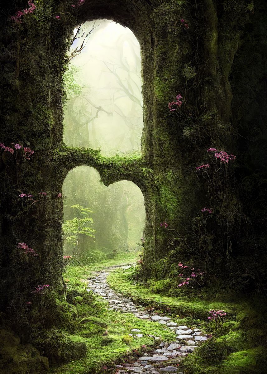 'Enchanted path' Poster, picture, metal print, paint by Stefan Merz ...