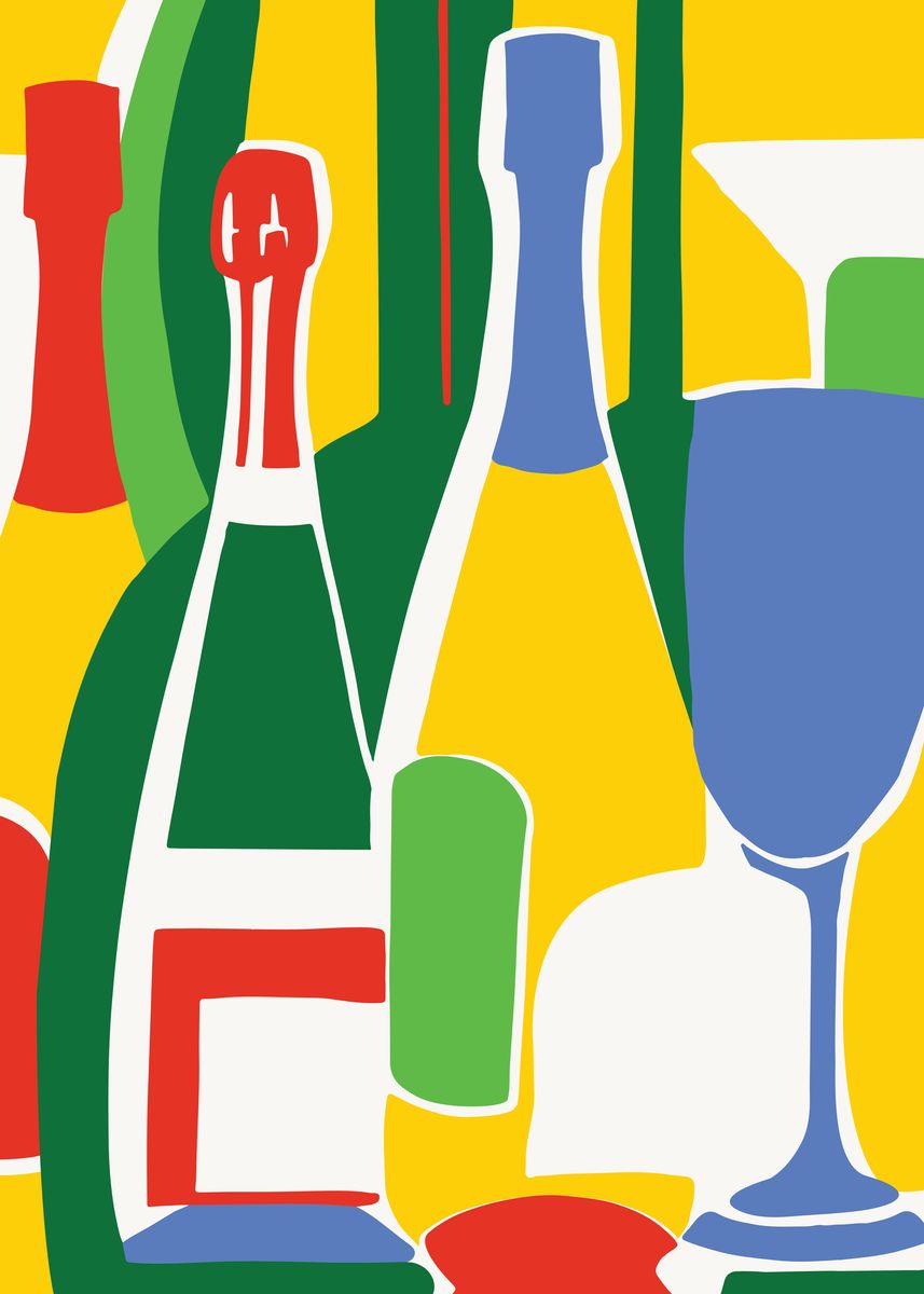 'Wine Painting' Poster, picture, metal print, paint by BluePinkPanther | Displate