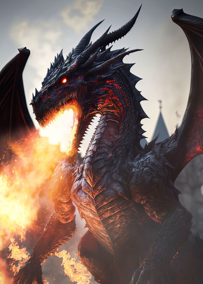 'Fury Dragon Draconus' Poster, picture, metal print, paint by Arturo ...