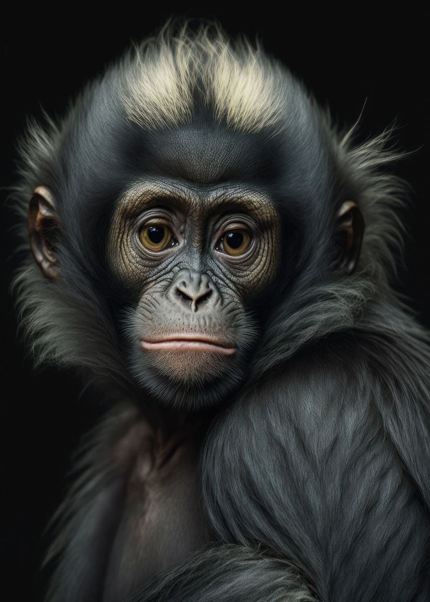 'Little cute Ape' Poster, picture, metal print, paint by Michael ...