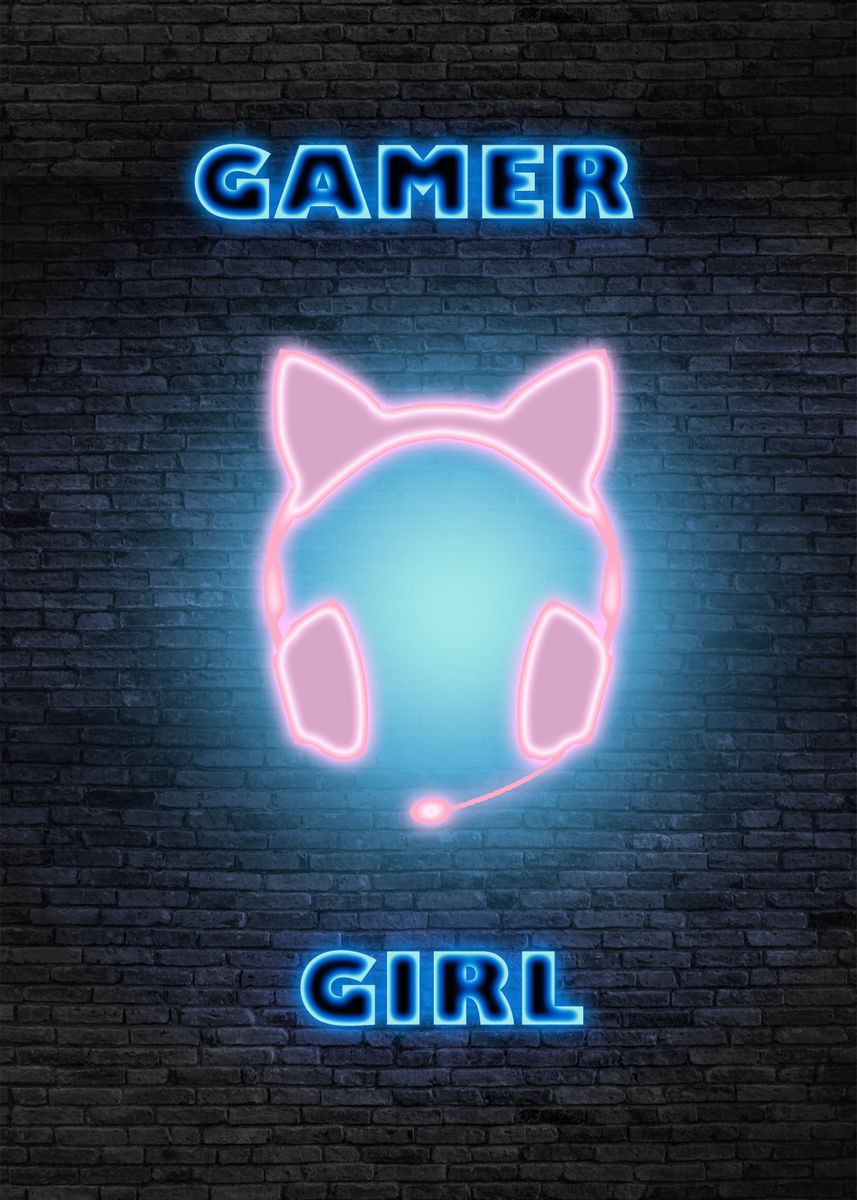 'GAMER GIRL' Poster, picture, metal print, paint by TroisiemeOeil ...