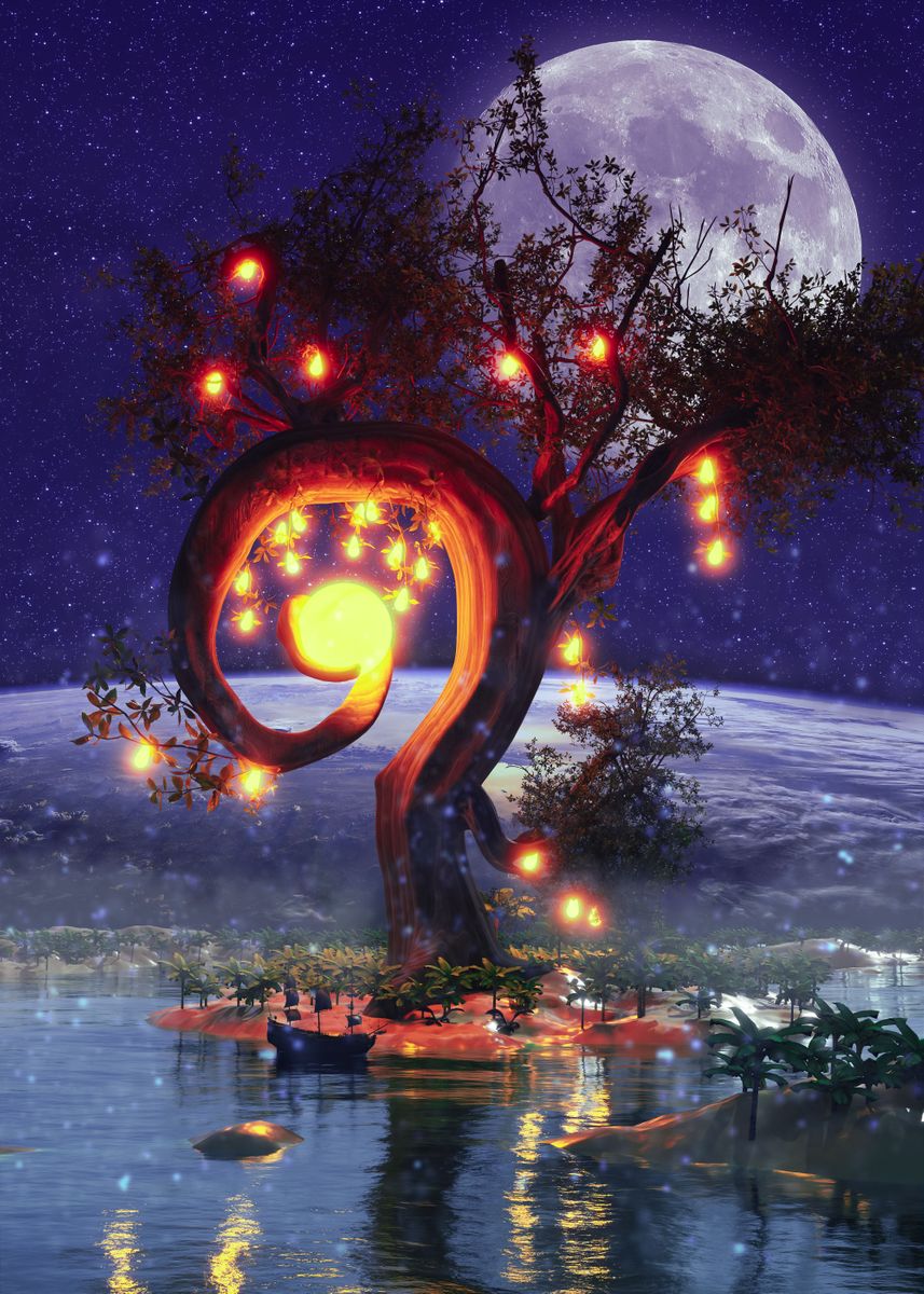 'Tree of Eternity' Poster, picture, metal print, paint by Genris | Displate