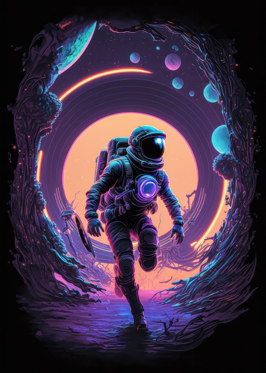 'Cosmic Explorer' Poster, picture, metal print, paint by Funny Fur ...