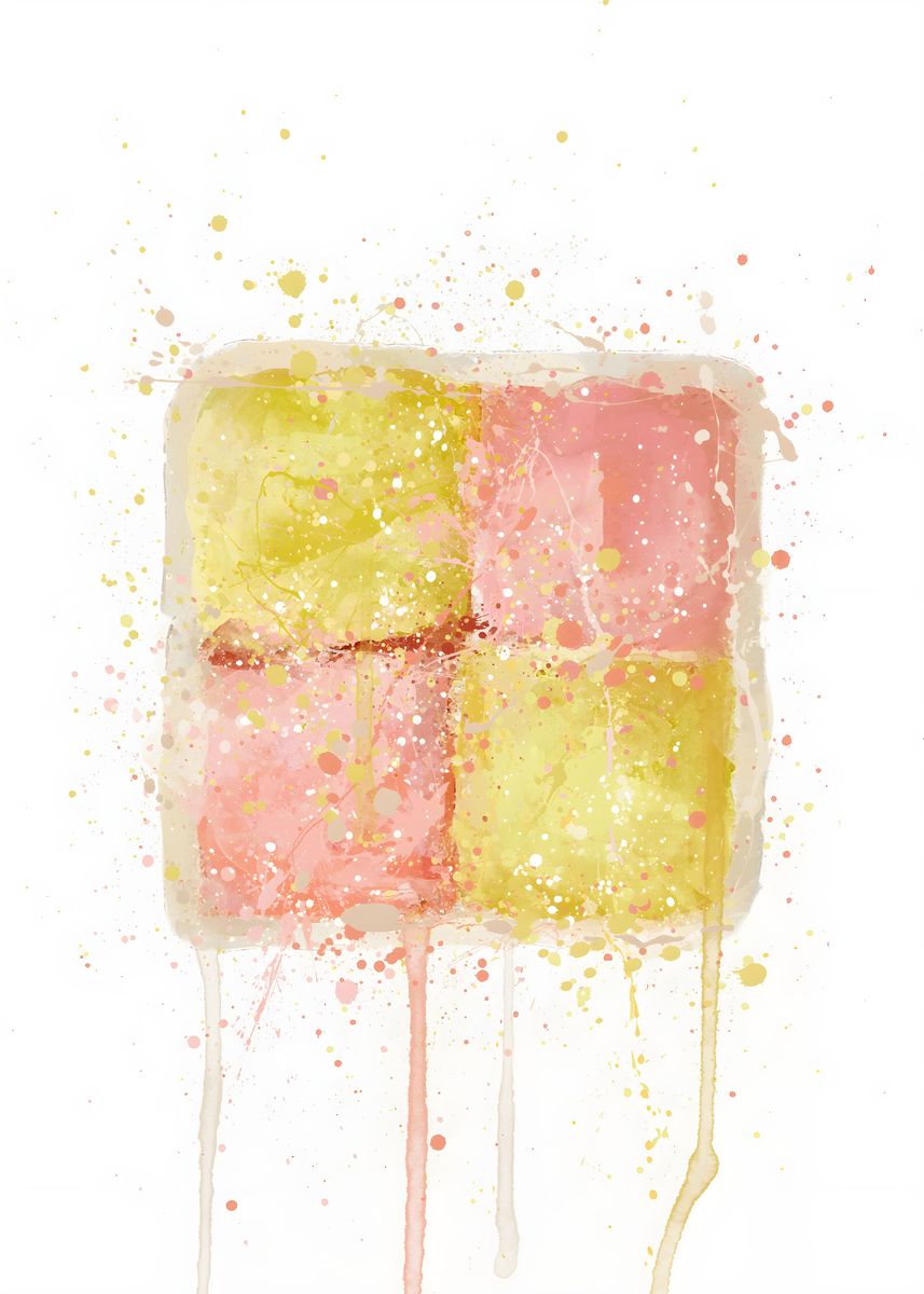 'Cake Battenberg' Poster, picture, metal print, paint by Izu | Displate