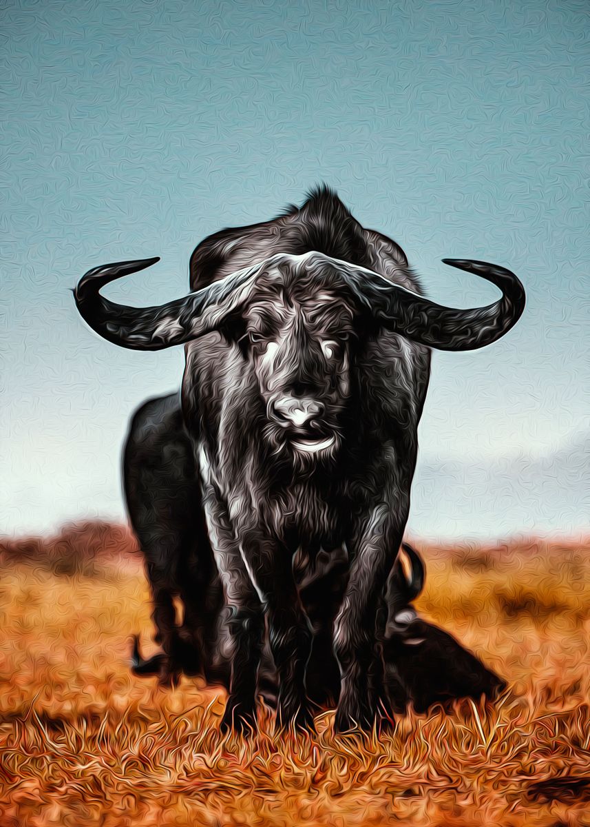 'Buffalo' Poster, picture, metal print, paint by Tiker Arts | Displate