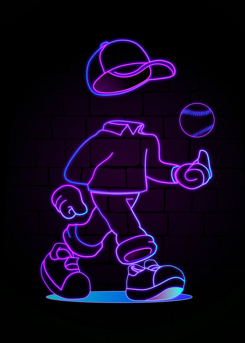 'invisible baseball friend' Poster, picture, metal print, paint by best ...