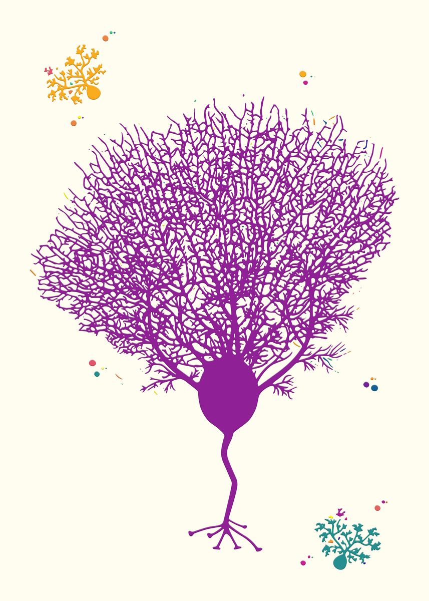 'Purkinje Neuron' Poster, picture, metal print, paint by Dutton Jerrell | Displate