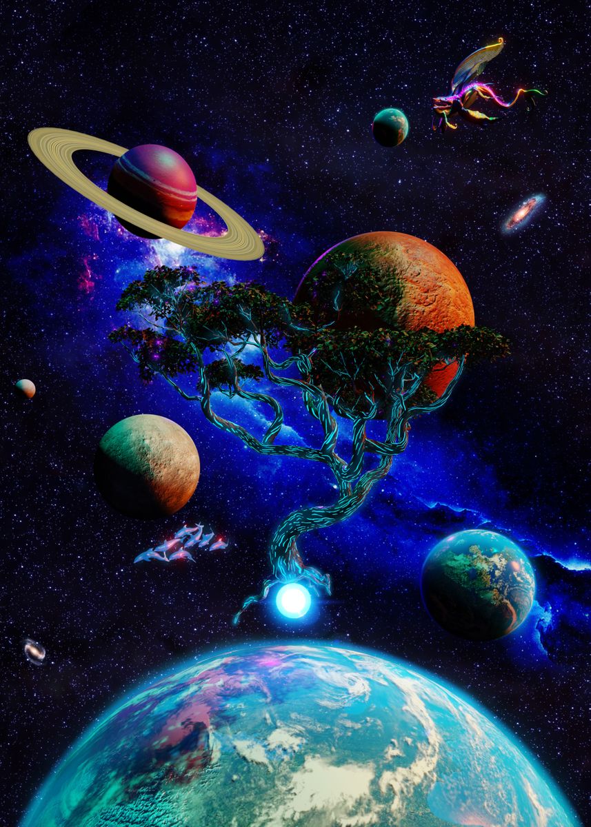 'The Mother Tree' Poster, picture, metal print, paint by Genris | Displate