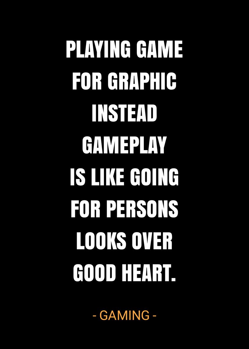 'Gaming Quote' Poster, picture, metal print, paint by pus meong | Displate