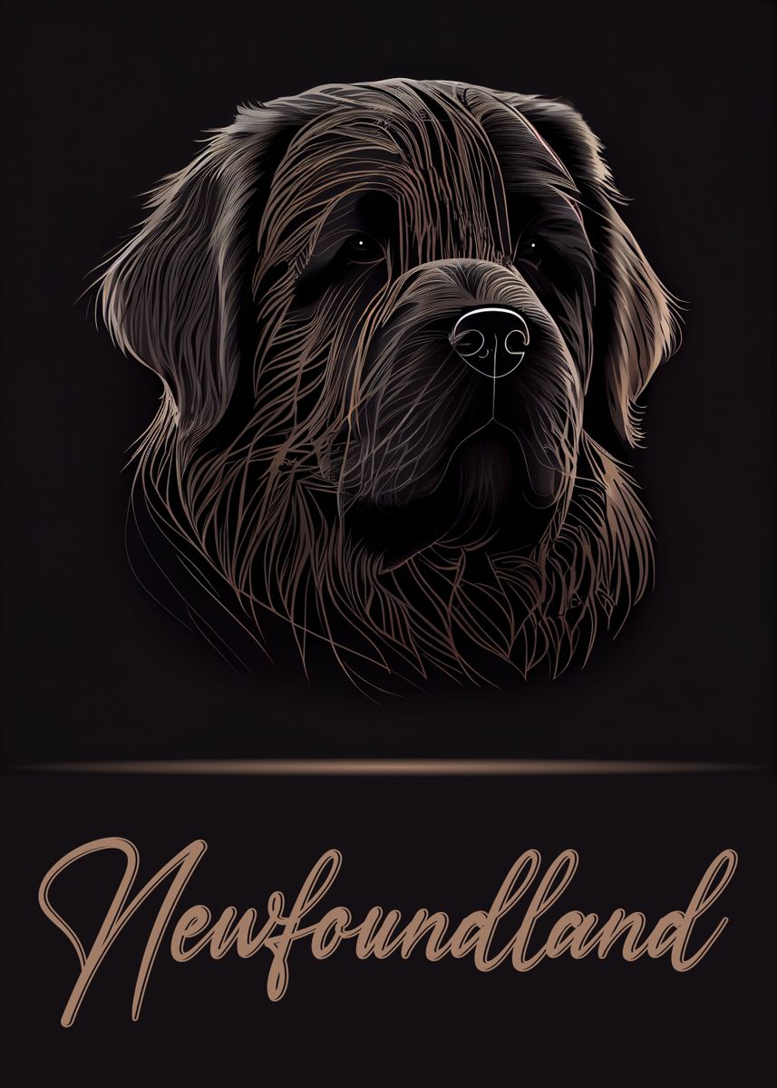 'Adorable Newfoundland' Poster, picture, metal print, paint by Artistic ...