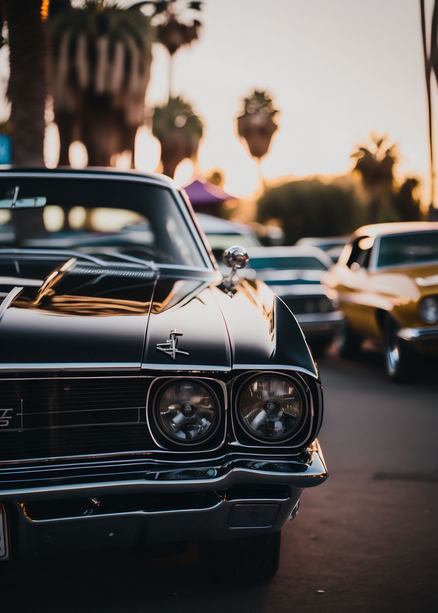 'California car meet' Poster, picture, metal print, paint by ...