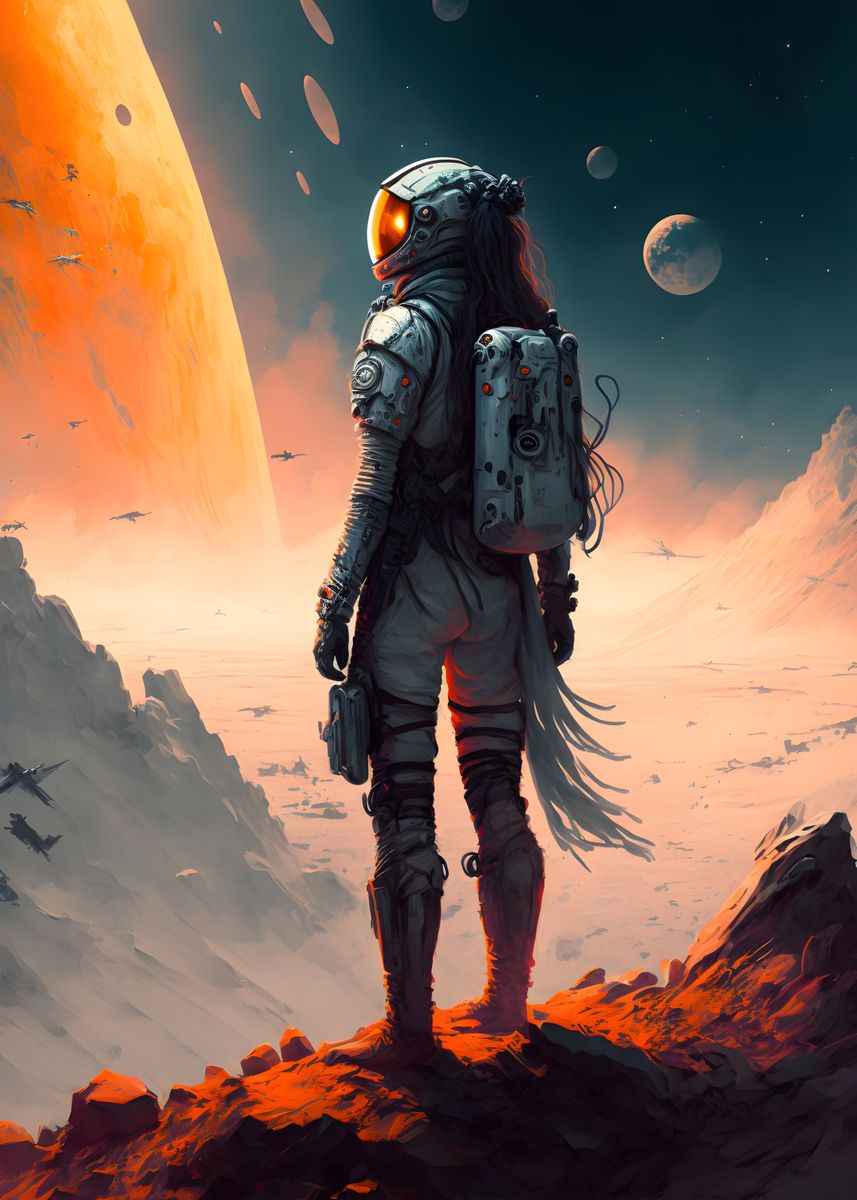 'Explorer Woman' Poster, picture, metal print, paint by Marcelo Vieira ...