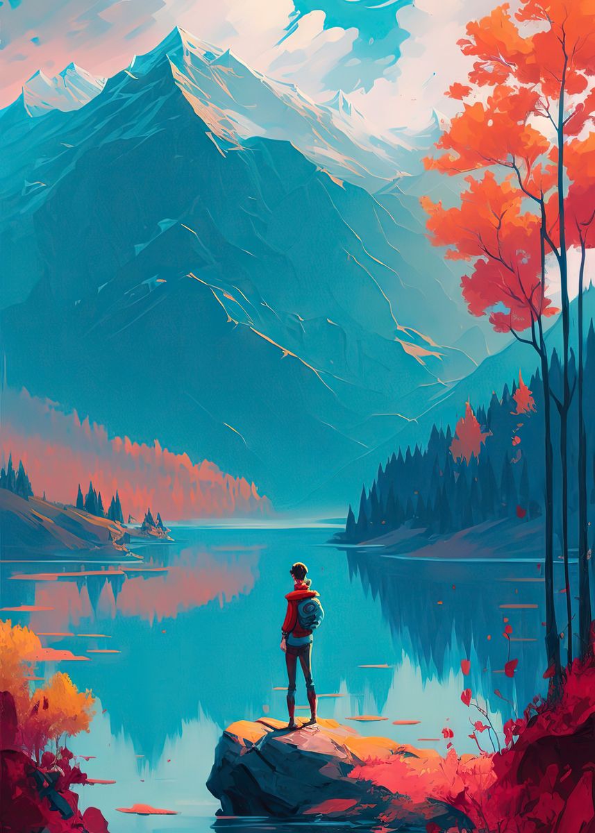 'Amazing Landscape Painting' Poster, picture, metal print, paint by ...