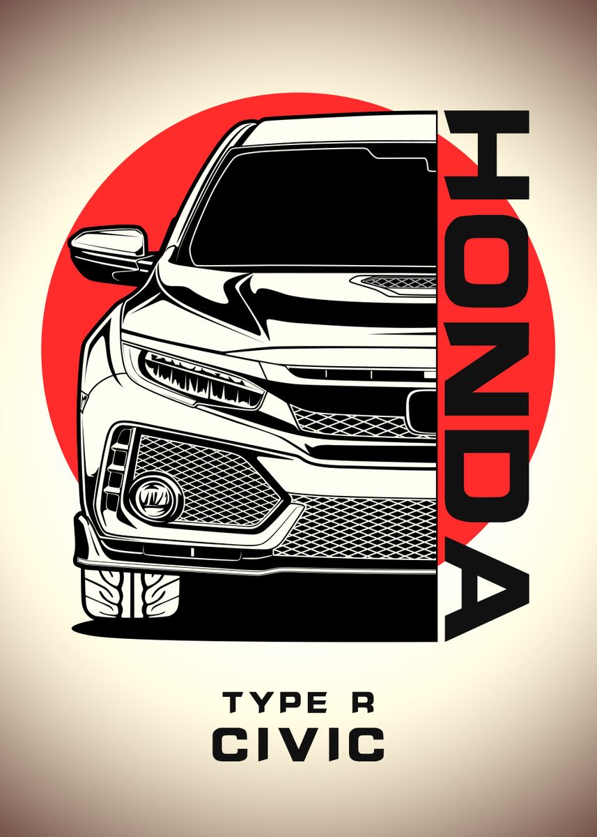 'Honda Civic Type R' Poster, picture, metal print, paint by Faissal ...