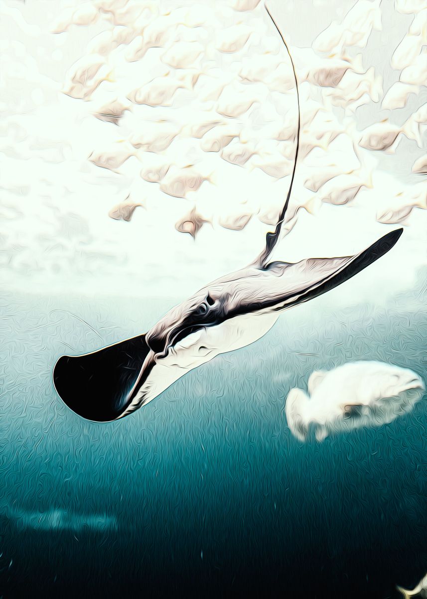 'Ray' Poster, picture, metal print, paint by Tiker Arts | Displate