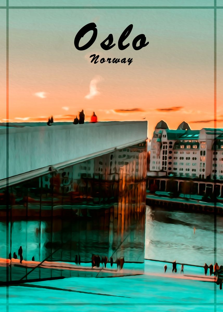 'Oslo' Poster, picture, metal print, paint by HTomas | Displate