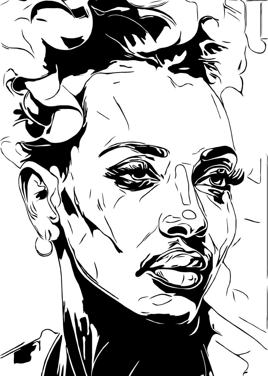 'Woman Portrait ' Poster, picture, metal print, paint by 1x Merch ...