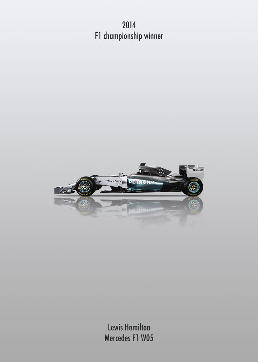 '2014 Mercedes F1 W05' Poster by Car Enthusiast Arts | Displate