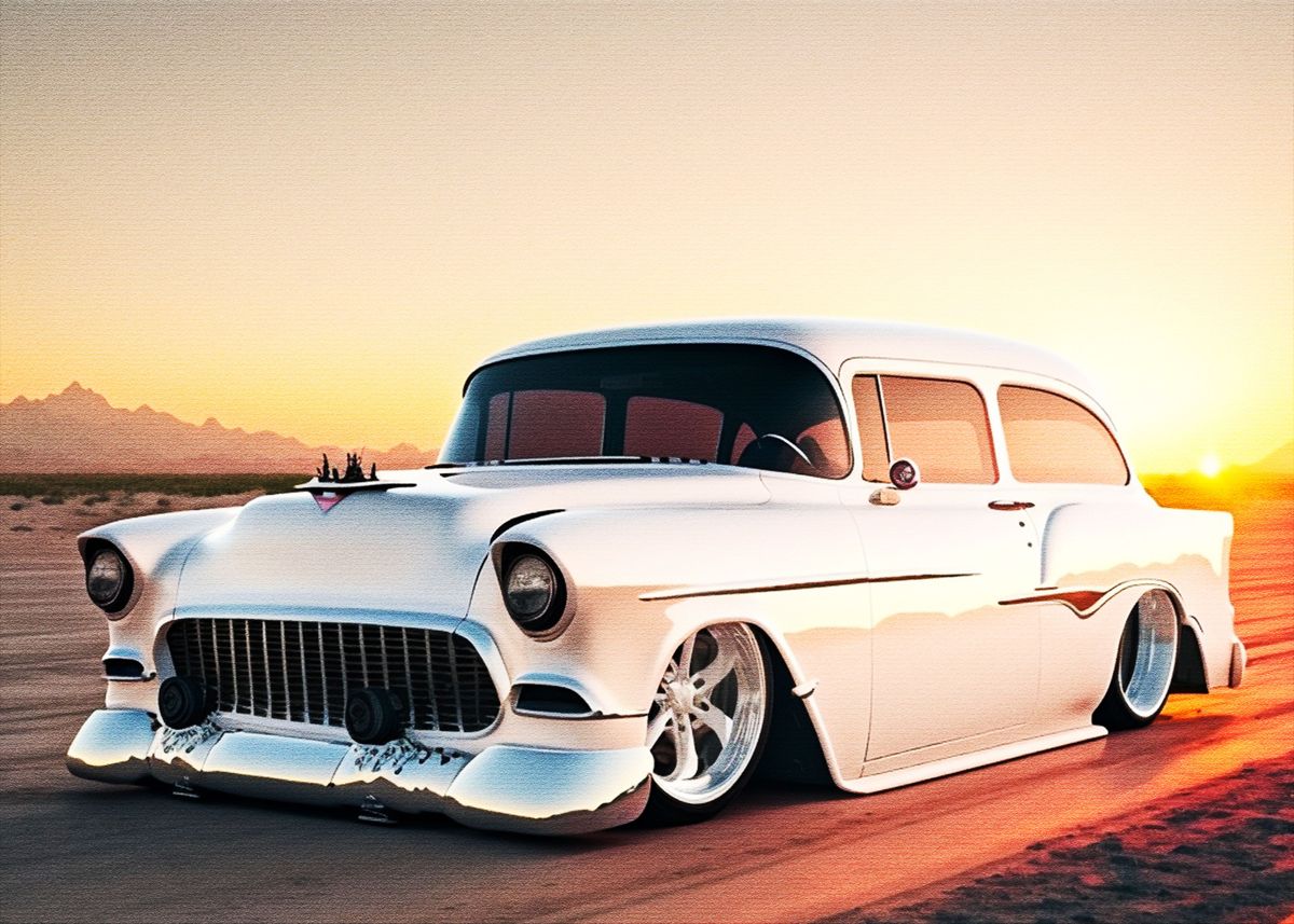 'Antique White Car' Poster by Coffee Design | Displate