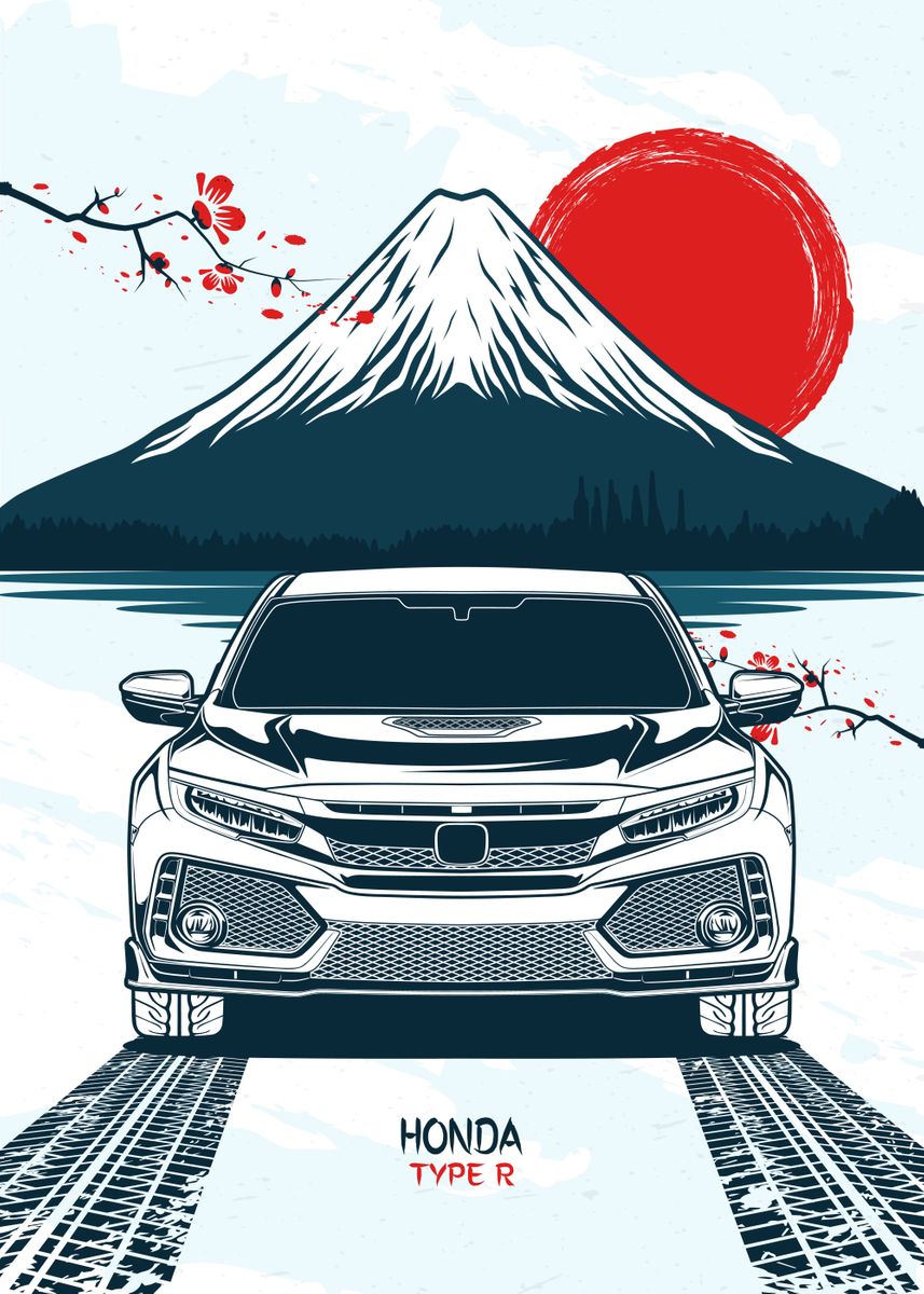 'Honda Civic' Poster, picture, metal print, paint by Faissal Thomas ...