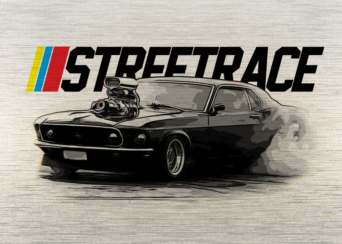 'Street Race Muscle Car' Poster by Ba Ab | Displate