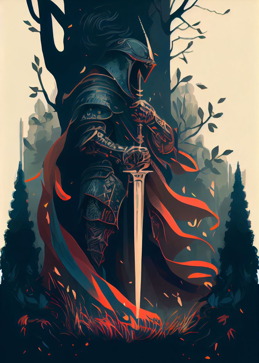 'Vigil Knight' Poster, picture, metal print, paint by Polymath Prints ...