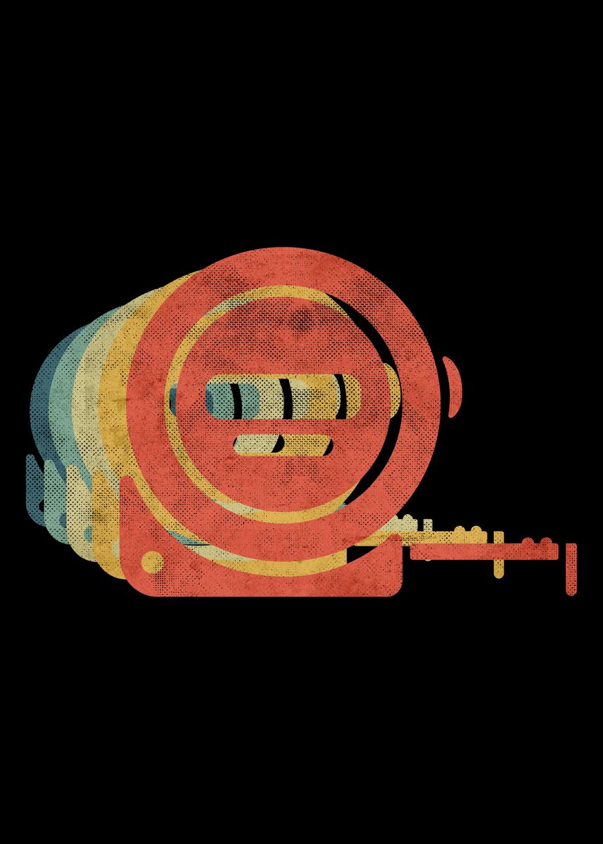 'Tape Measure Retro Vintage' Poster, picture, metal print, paint by El ...