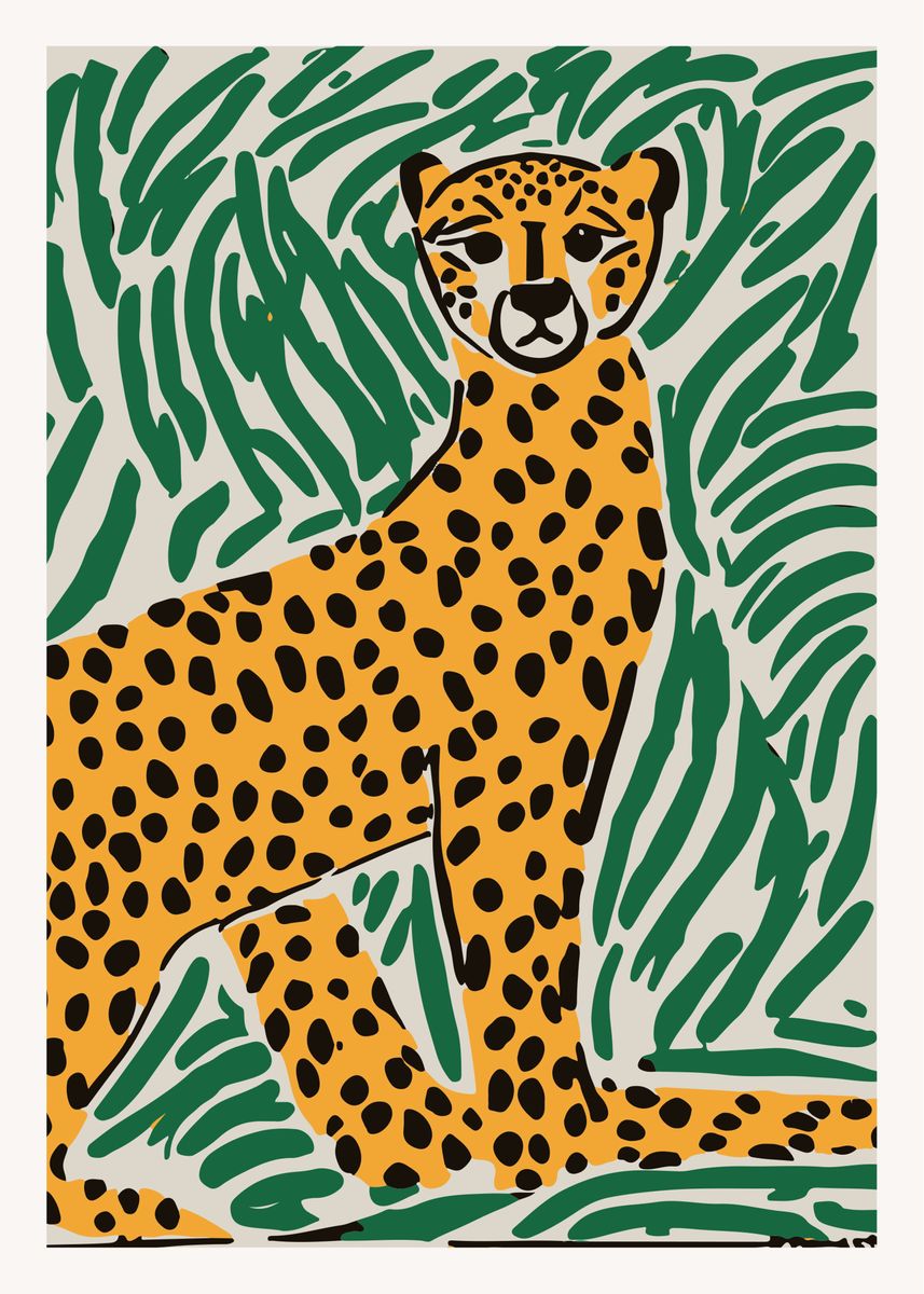 'big cat leopard art' Poster, picture, metal print, paint by ...