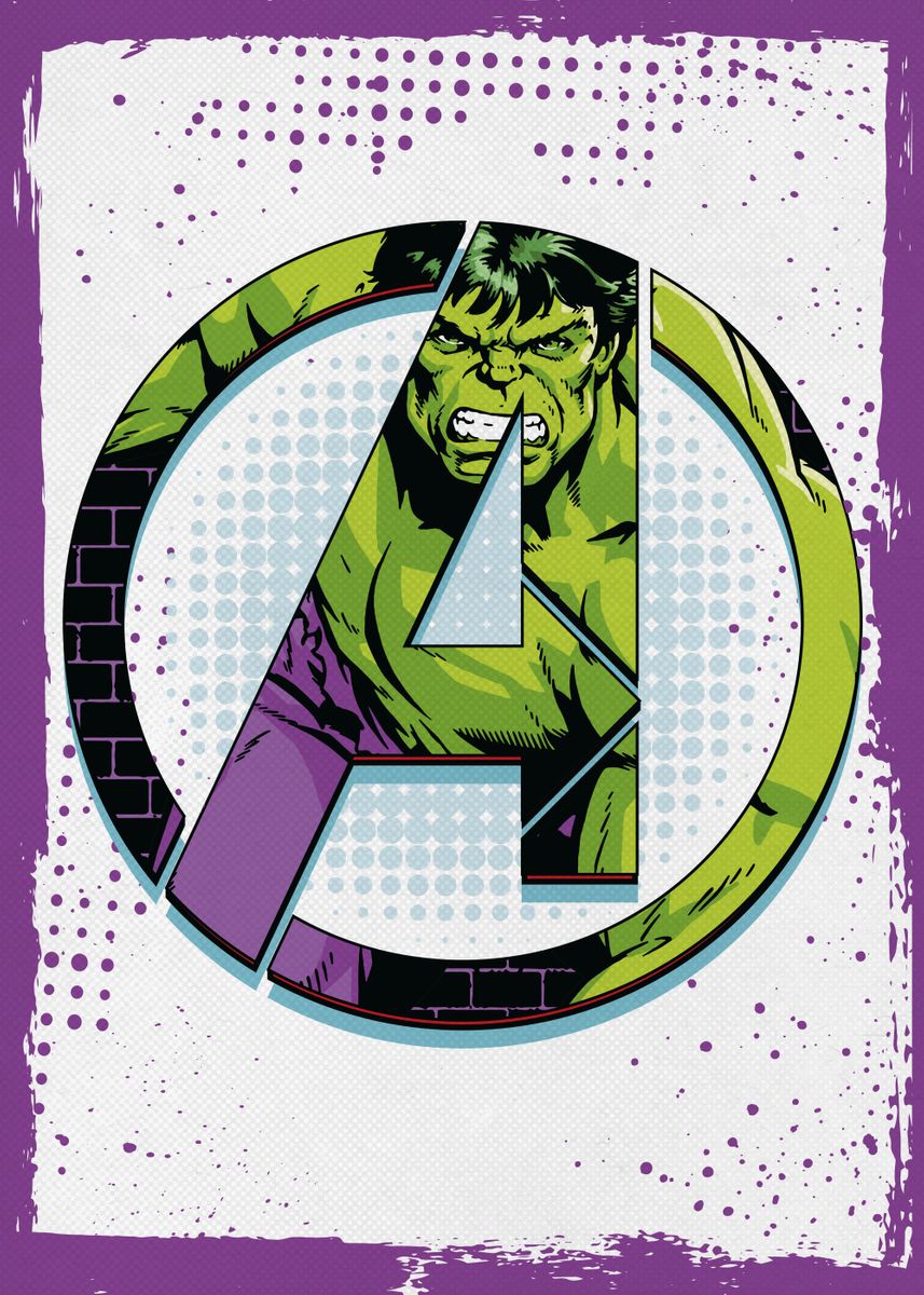 'Avengers Logo Hulk' Poster, picture, metal print, paint by Marvel ...