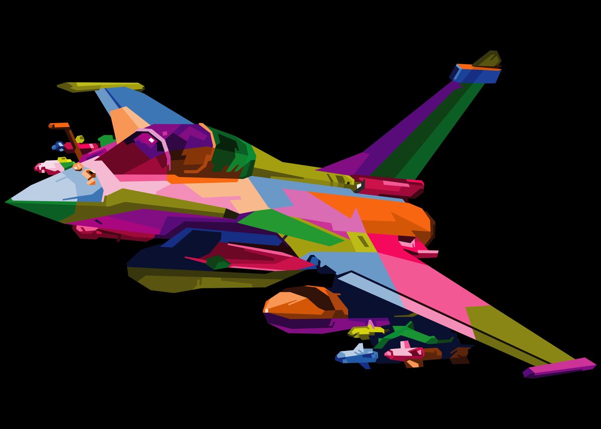 'Colorful fighter plane ' Poster by Dadan Andriyana | Displate