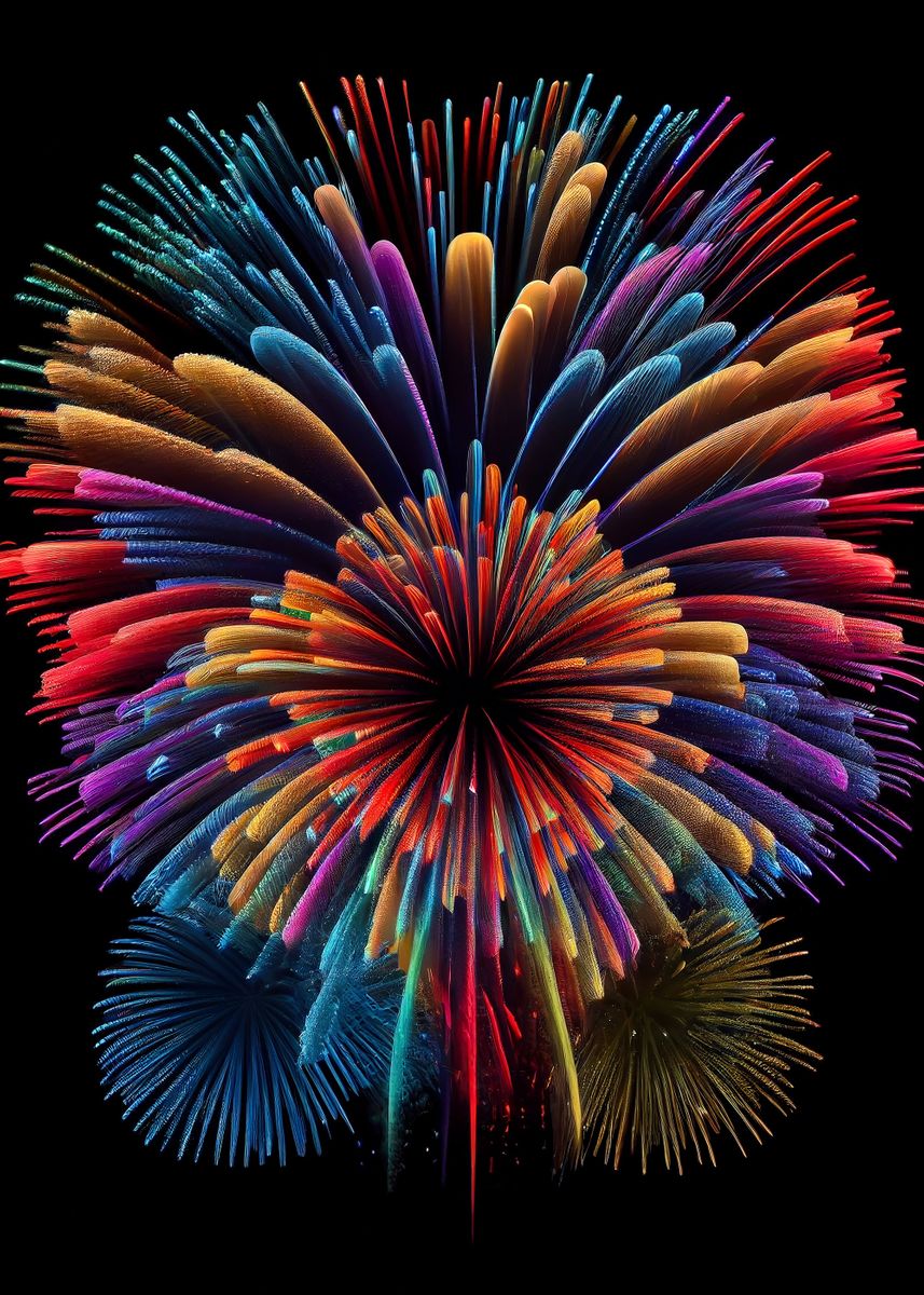 'The Firework Spectacle' Poster, picture, metal print, paint by Steel Canvas Creations | Displate