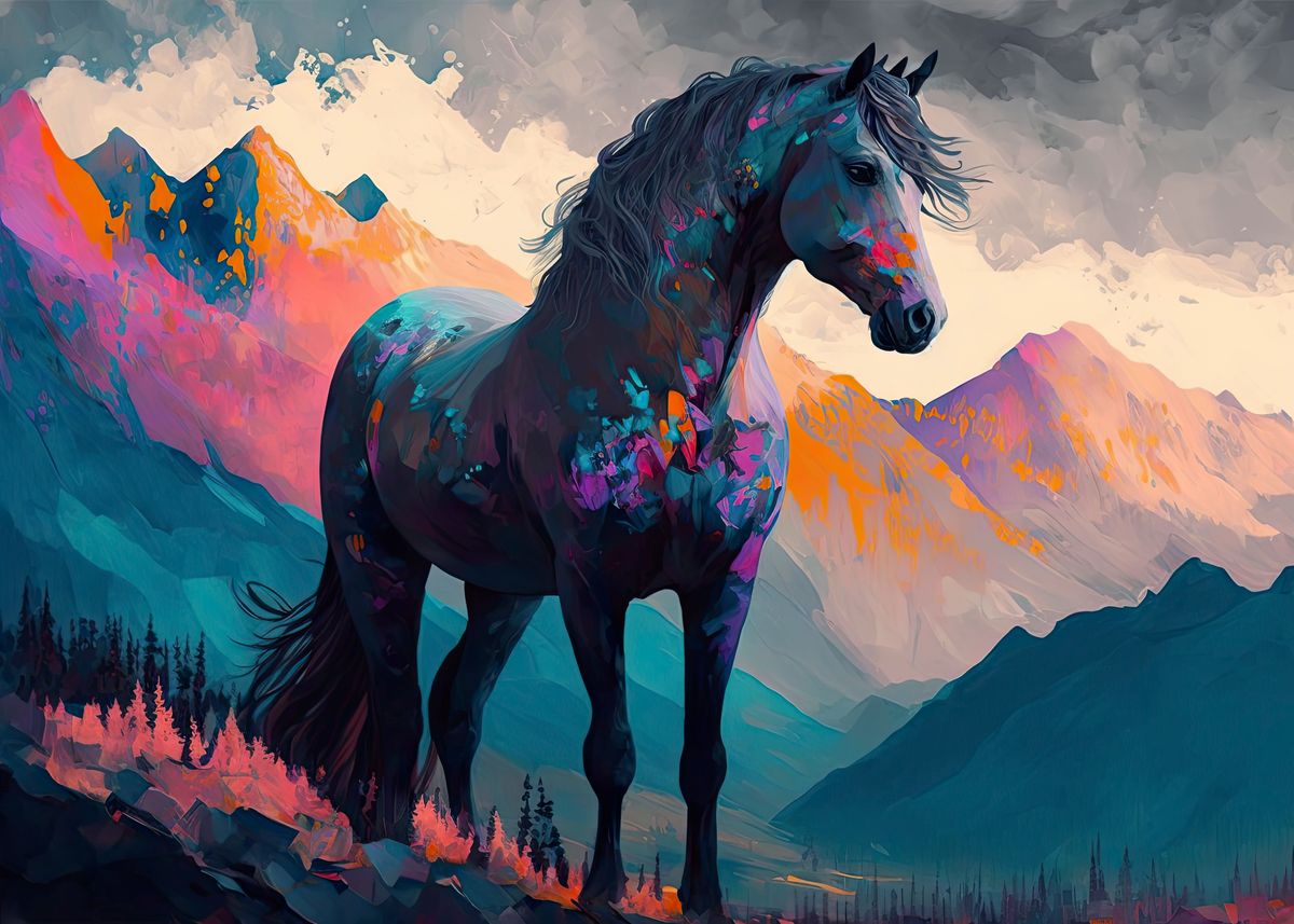 'Majestic Horse 02' Poster by KyzArt | Displate