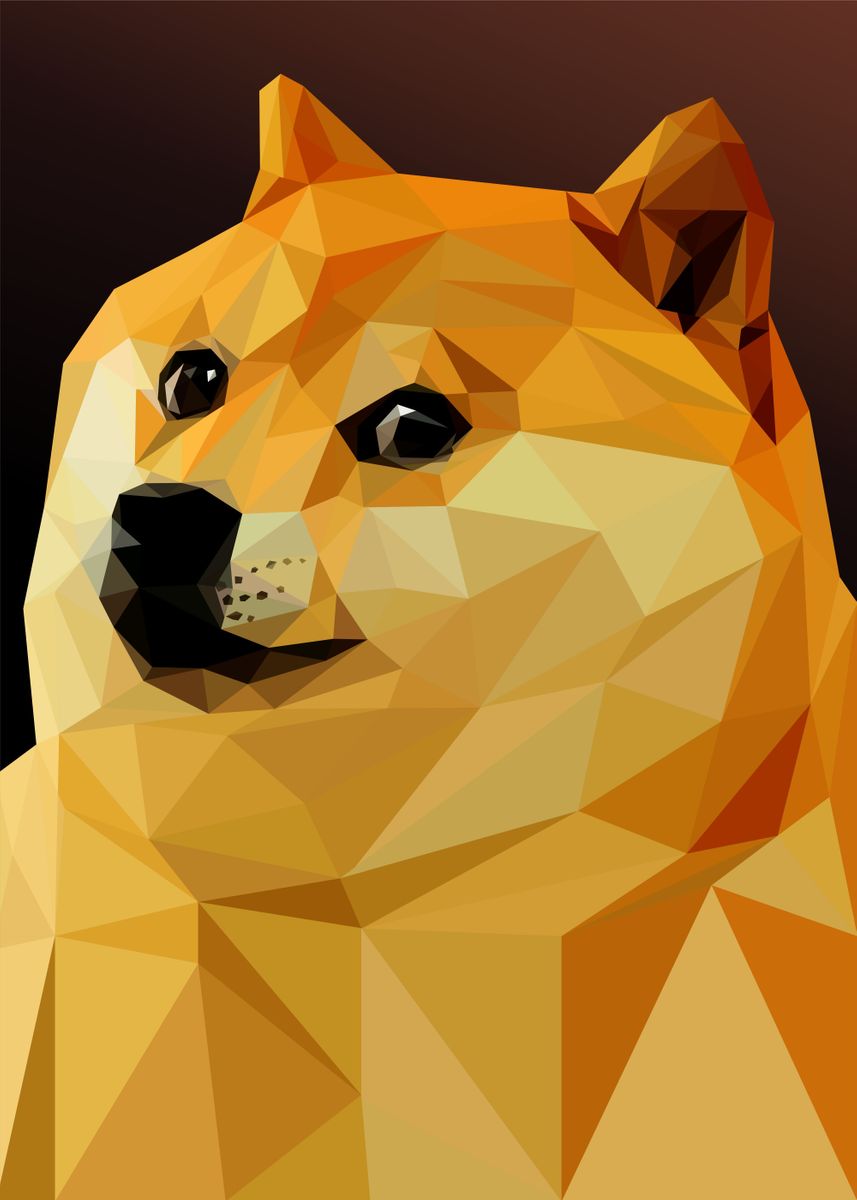 'doge ' Poster, picture, metal print, paint by Lowpoly Posters | Displate