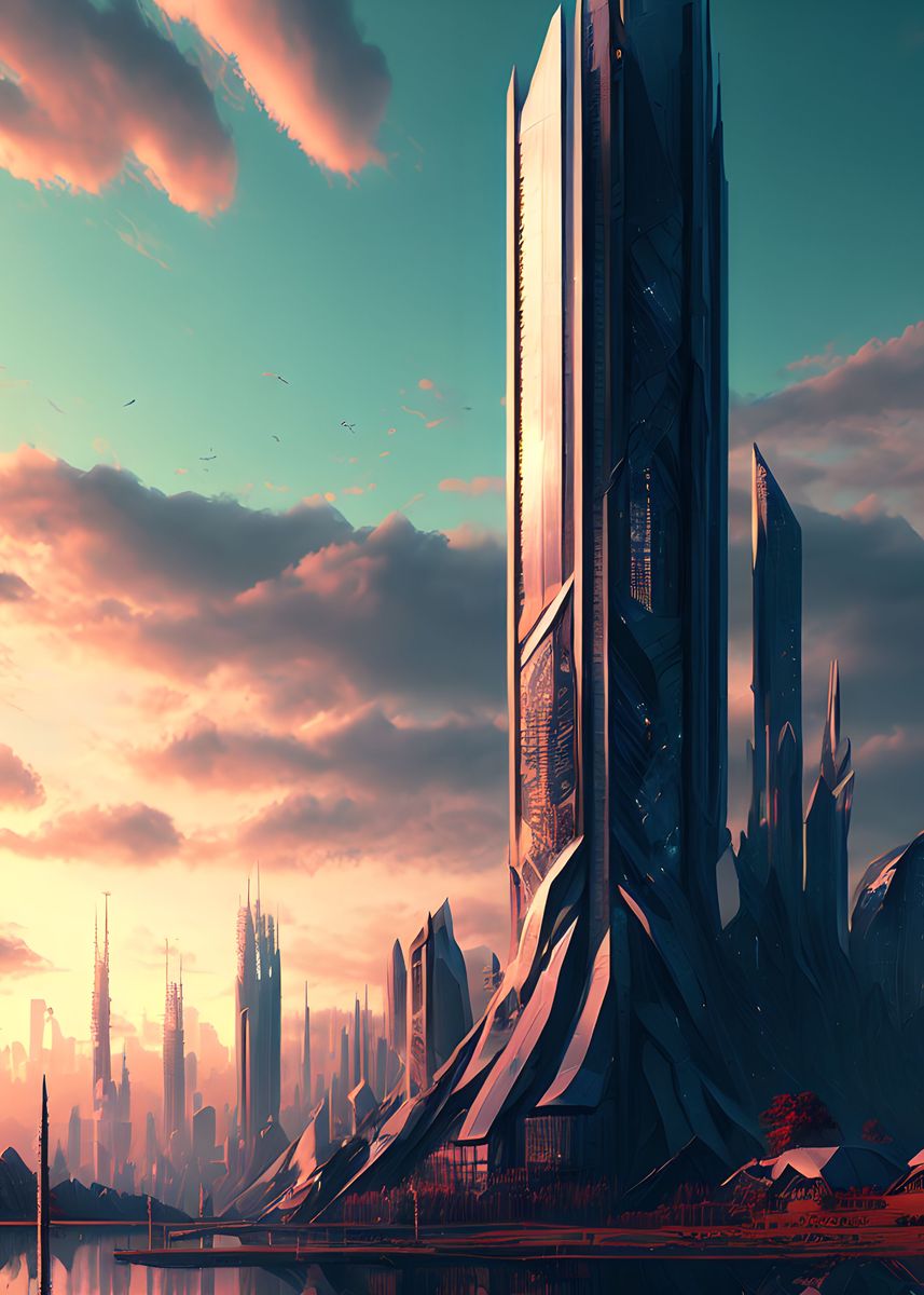 'Future city' Poster, picture, metal print, paint by Lukasz Kobylka ...